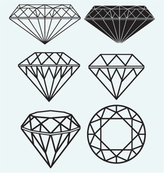 Set precious stone cut Royalty Free Vector Image
