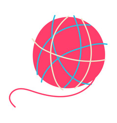 Wool emblem with ball of yarn and knitting Vector Image