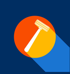 Razor blade sign blue 3d printed icon on Vector Image