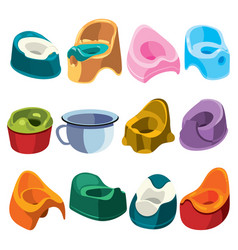 Set toilets for children collection toilet Vector Image