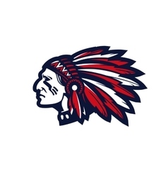American native chief head mascot logo or Vector Image
