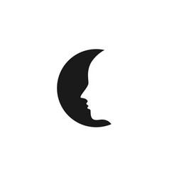 Moon face template design Royalty Free Vector Image
