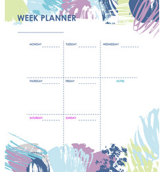Business planner calendar template weekly Vector Image