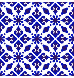 Batik blue pattern Royalty Free Vector Image - VectorStock