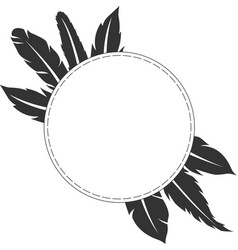 Feather frame design Royalty Free Vector Image