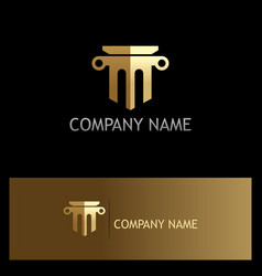 Gold law firm building logo Royalty Free Vector Image