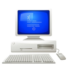 Error on old computer Royalty Free Vector Image