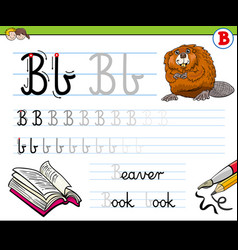 How to write letter b workbook for children Vector Image