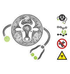 Cow veterinary icon grunge watermark Royalty Free Vector