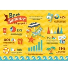 Beach colored infographic Royalty Free Vector Image