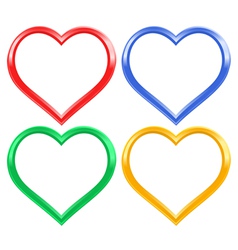 Scalloped edge heart shapes set simple Royalty Free Vector