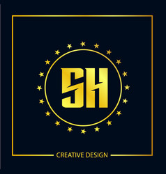 Initial letter sh logo template design Royalty Free Vector