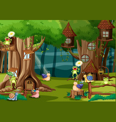 Insect in fairy tale forest Royalty Free Vector Image
