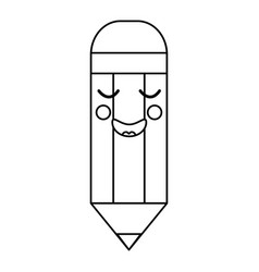 Pencil happy school supplies kawaii icon ima Vector Image