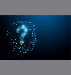 Hooded man with question mark on place face Vector Image