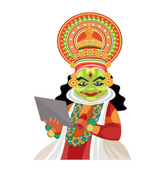 Kathakali dancer cartoon Royalty Free Vector Image