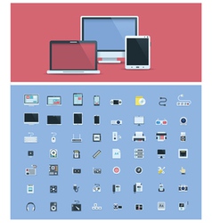 Isometric gadget computer devices icons Royalty Free Vector