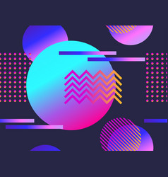 Geometric shapes in isometric style with gradient Vector Image