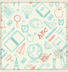 Creative seamless school pattern with pen drawings