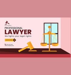 Professional lawyer banner design template Vector Image