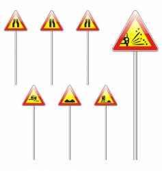 Collection of awareness signs with an x sign road Vector Image
