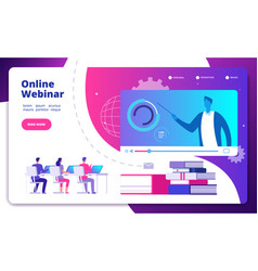 Students webinar computer school digital seminar Vector Image