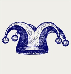 Funny jester in fool s cap clown in costume Vector Image