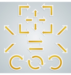Set yellow sharp arrows for infographics Vector Image