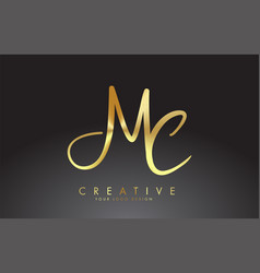 Handwritten mc m c letters logo mc m c sign Vector Image