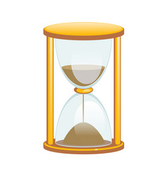 Cartoon hourglass old sandglass with falling sand Vector Image