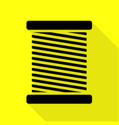 Thread sign black icon with flat Royalty Free Vector Image