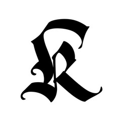 Letter k in gothic style alphabet symbol Vector Image