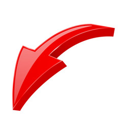 Red shiny 3d arrow Royalty Free Vector Image - VectorStock