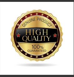 Premium quality guaranteed golden label Royalty Free Vector