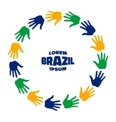 Hand print circle icon set handprint emblems Vector Image