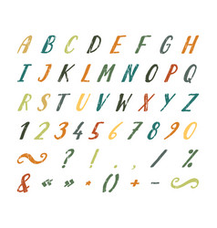 Handdrawn silver font with punctuation marks Vector Image