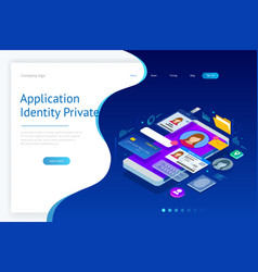 Isometric personal data information app identity Vector Image