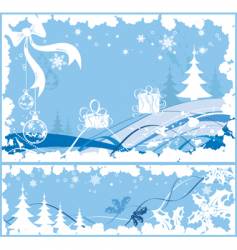Winter scene snow tree forest in ice snowy Vector Image