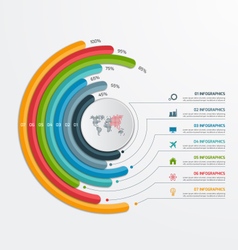 Set of 4 infographic templates with 7 processes Vector Image