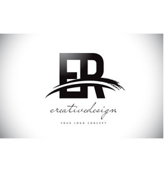 Red and black er e r letter logo design creative Vector Image