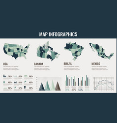 Infographics elements set with collection maps Vector Image