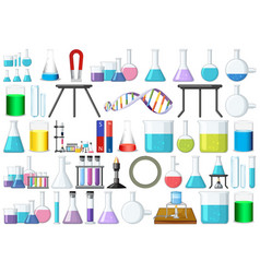 Set science containers on white background Vector Image