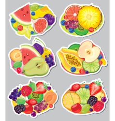 Mix yellow fruits and berries Royalty Free Vector Image