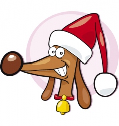 Dog biting santas butt Royalty Free Vector Image