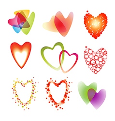 Number nine 9 made from red hearts love alphabet Vector Image