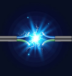 Three-core electric cable break with electric Vector Image