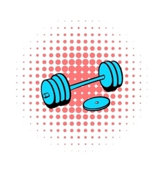 Barbell icon comics style Royalty Free Vector Image