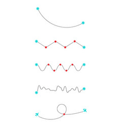 Different types route lines Royalty Free Vector Image