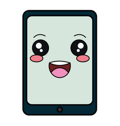 Tablet device kawaii character Royalty Free Vector Image
