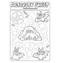 Activity sheet handwriting practise 9 Royalty Free Vector